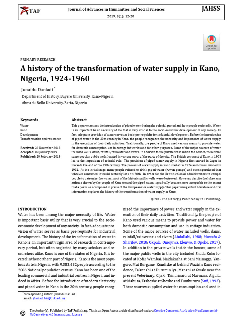 History of The Transformation of Water | Download Free PDF | Nigeria ...