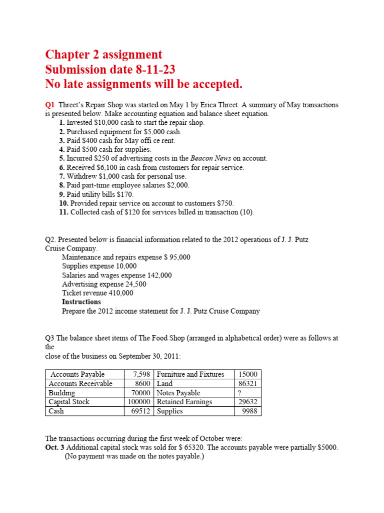 Assignment 1 CH 2 | PDF