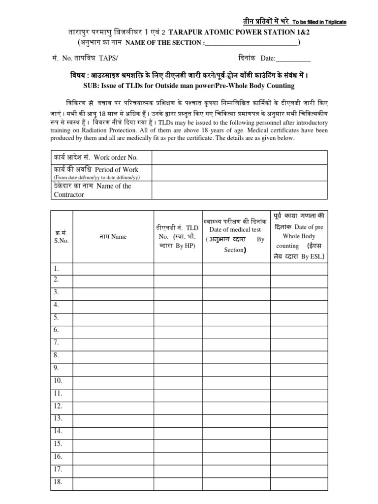 TLD ISSUE FORMAT FOR CONTRACTOR WORKERS-final | PDF