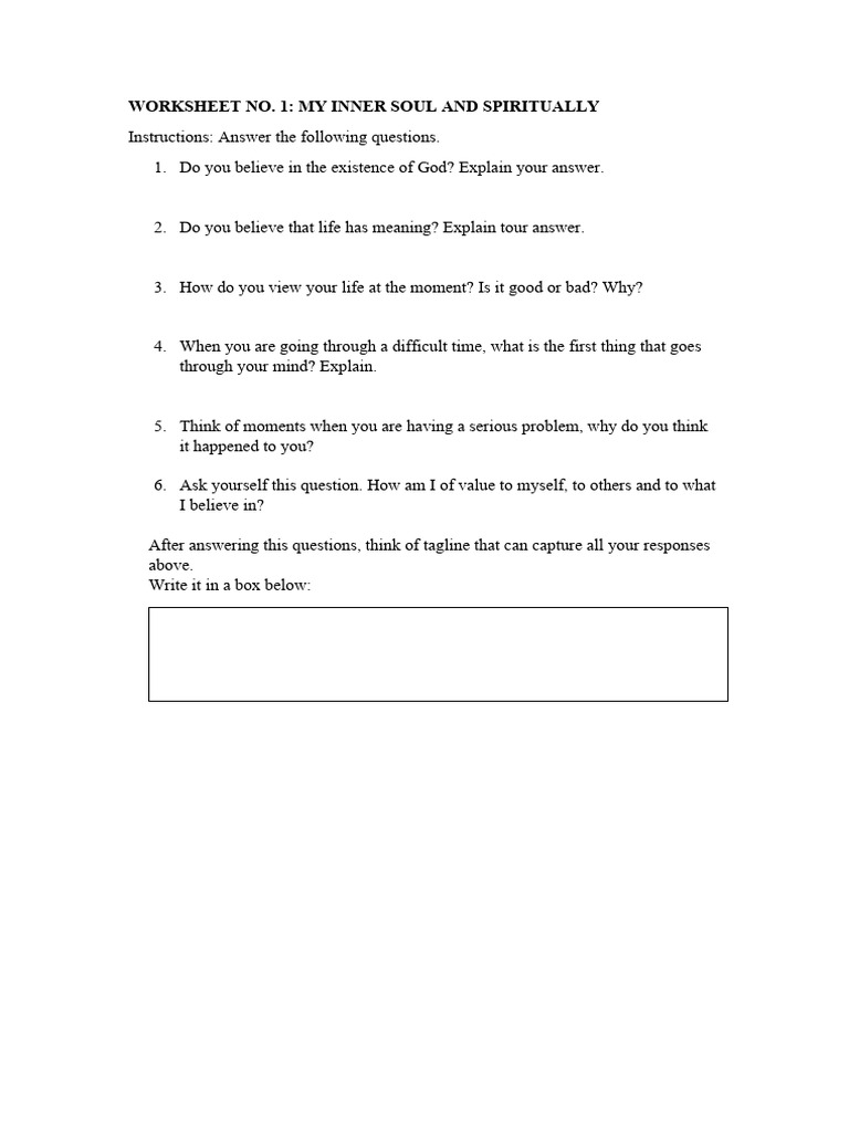 Tentative Worksheet No. 1 | PDF