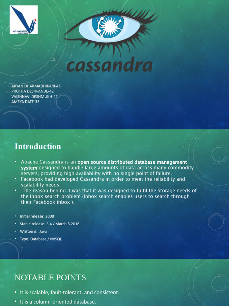 Cassandra PPT Final | PDF | No Sql | Replication (Computing)