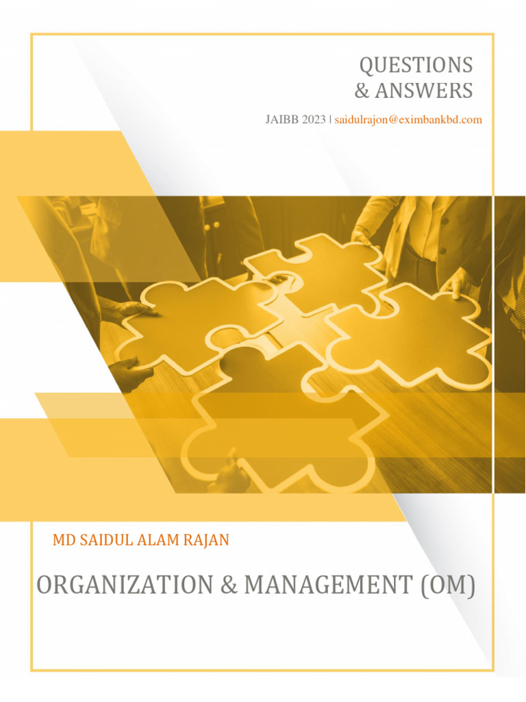 Organization & Management (OM) | PDF | Policy | Goal