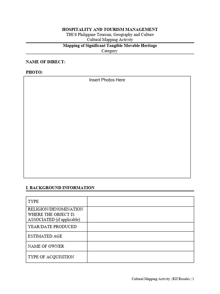 Mapping of Significant Tangible Movable Heritage | PDF