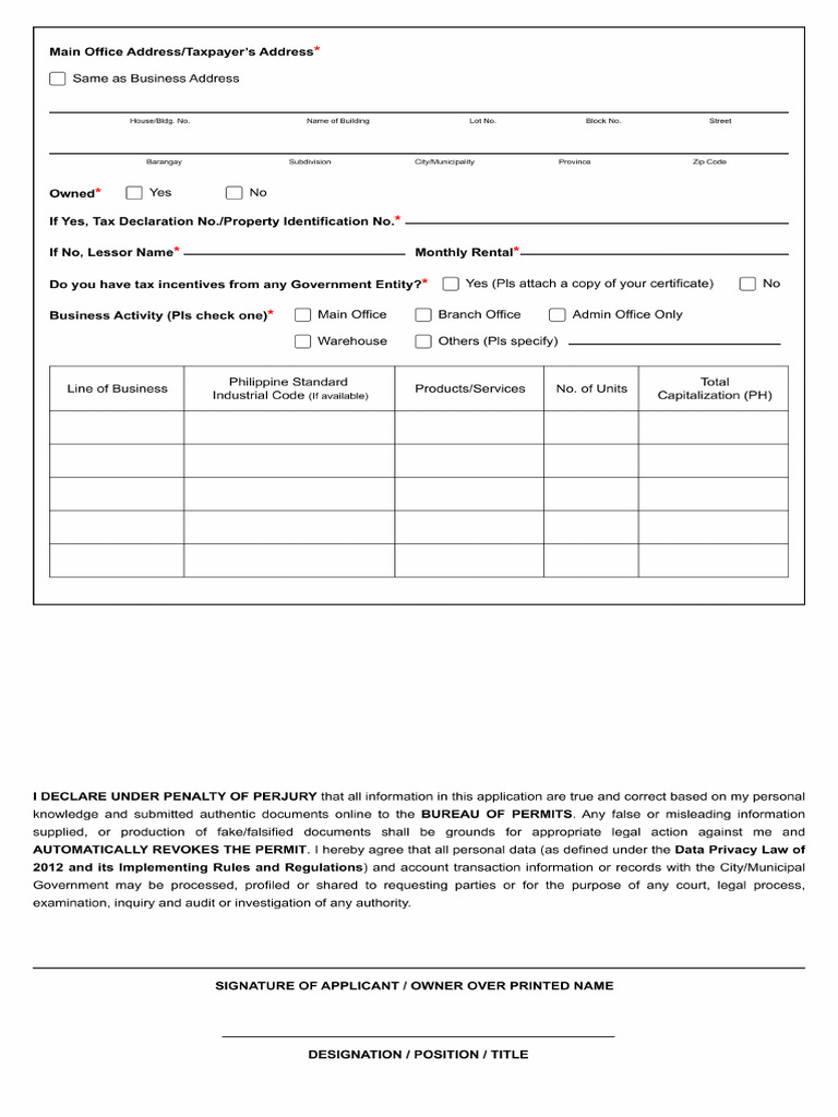 Unified New Business Form 2 | PDF
