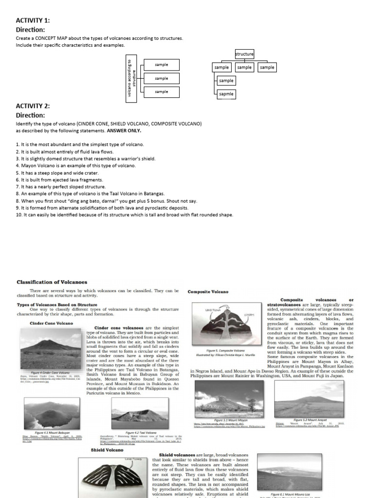 Worksheet - Volcano - Structure | PDF