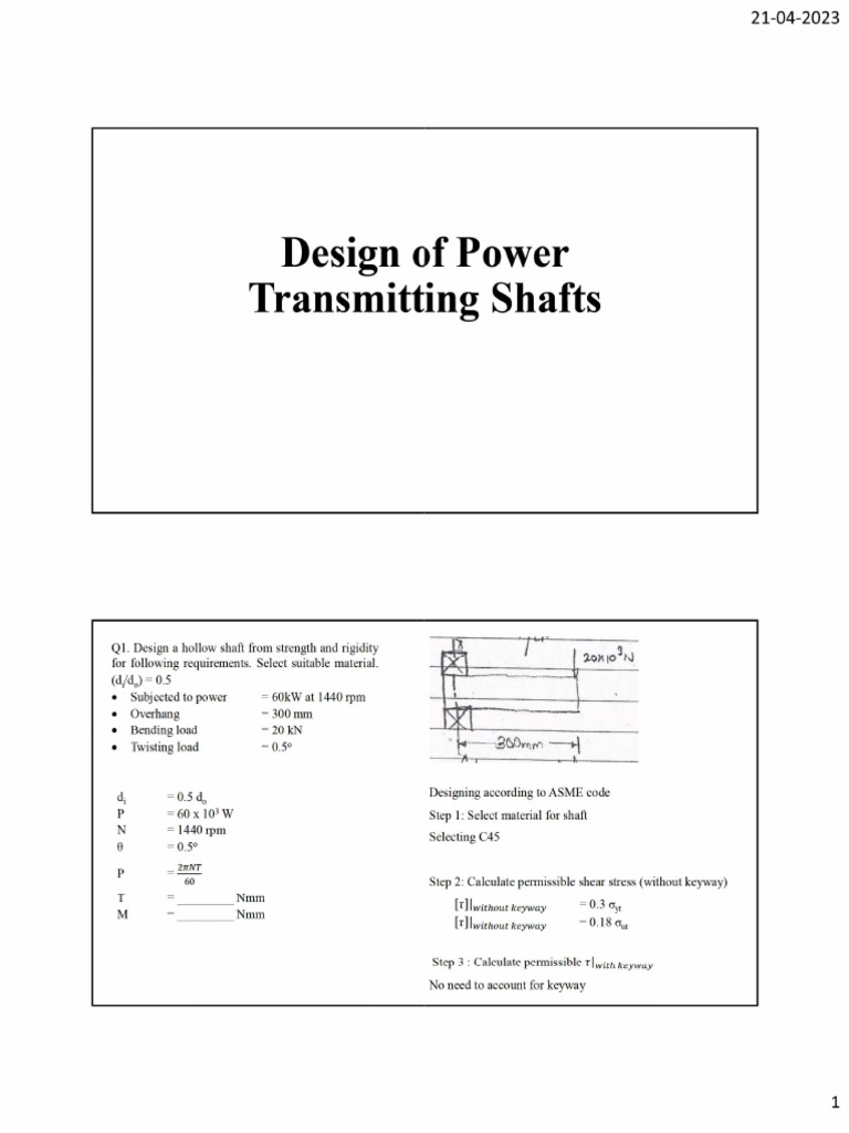 Design of Shafts | PDF