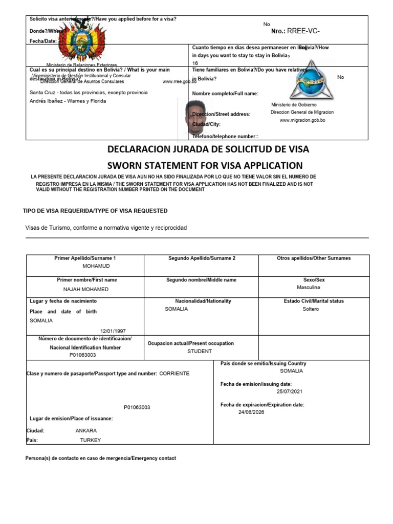 Bolivia | PDF | Visa de viaje | Documento