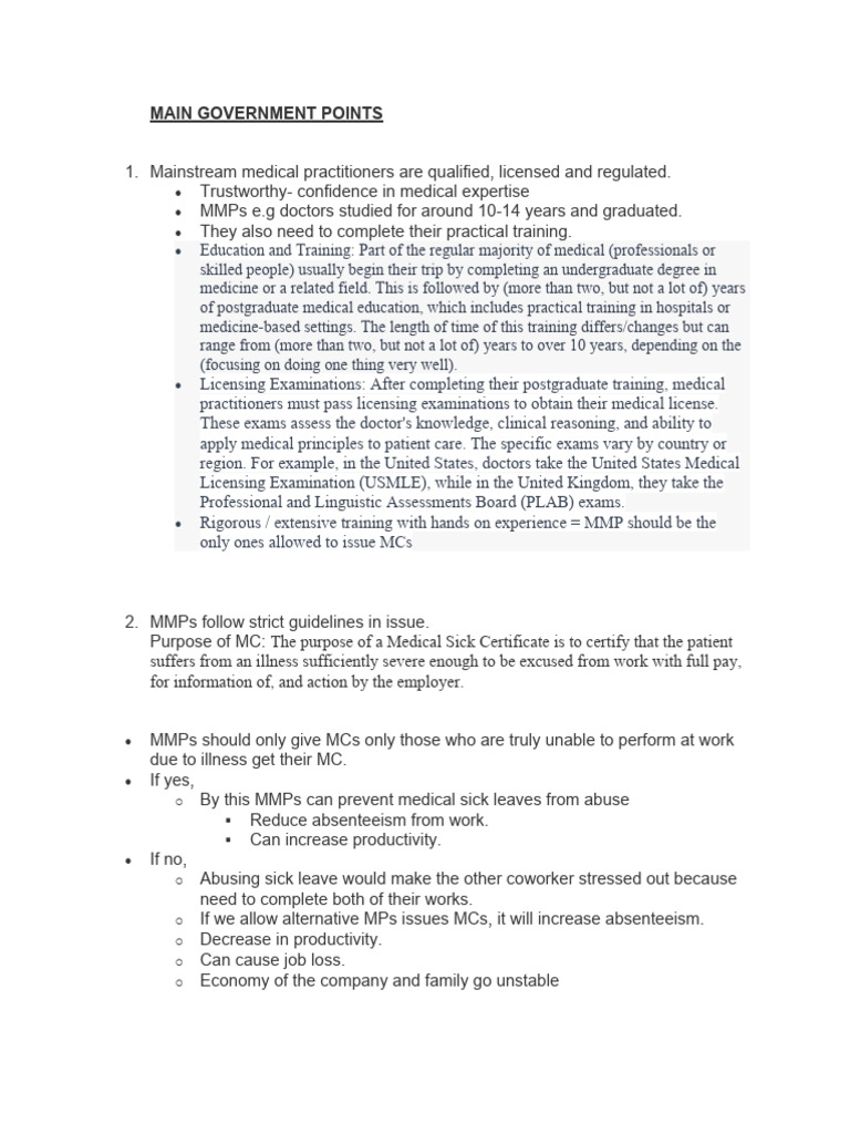 Government Main Points | PDF | Self-Improvement