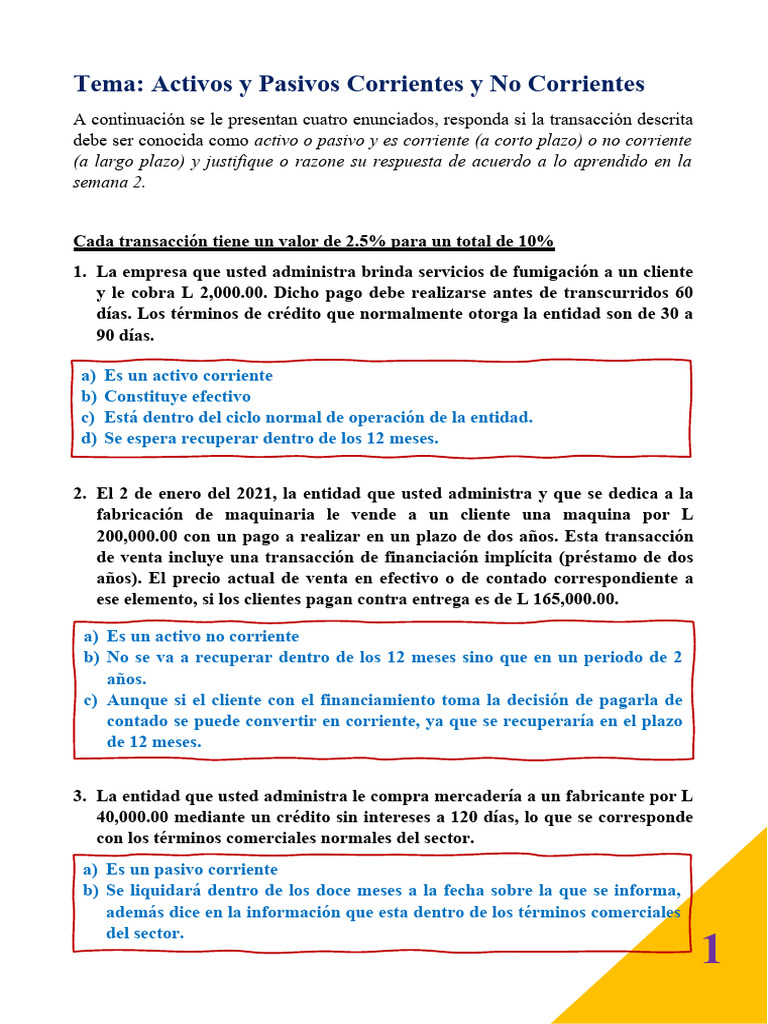 Clasificación de Activos y Pasivos - Indira Vargas | PDF