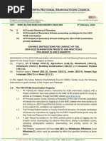 Advance Instructions For Conduct of 2025 Kcse Projects and Practicals ...