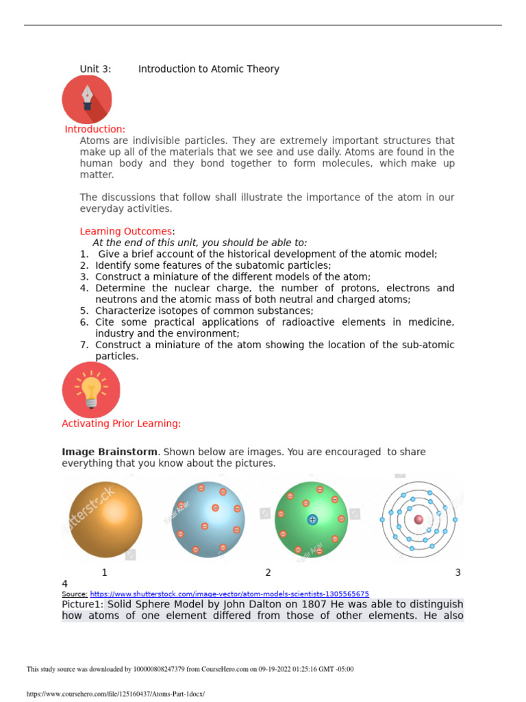Atoms Part 1 | PDF | Atoms | Atomic Nucleus