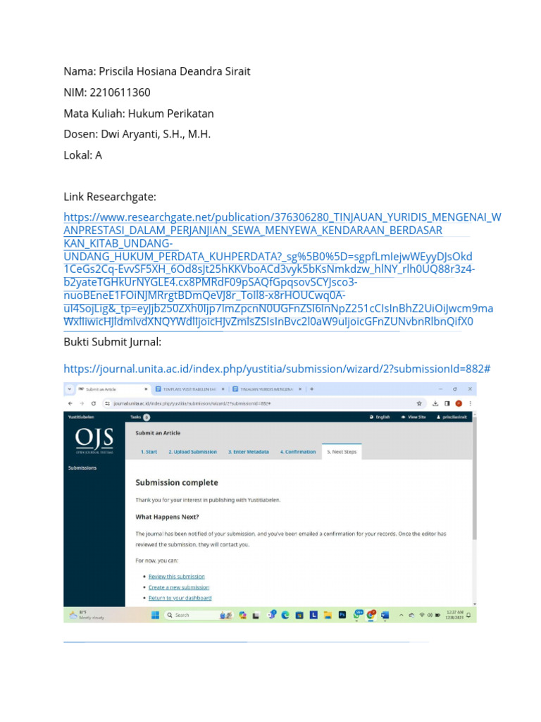 Uas Hukum Perikatan Gathan Sbastyan - PDF - 20231208 - 133130 - 0000 | PDF