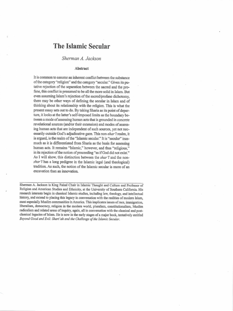 Jackson - Islamic Secular | PDF
