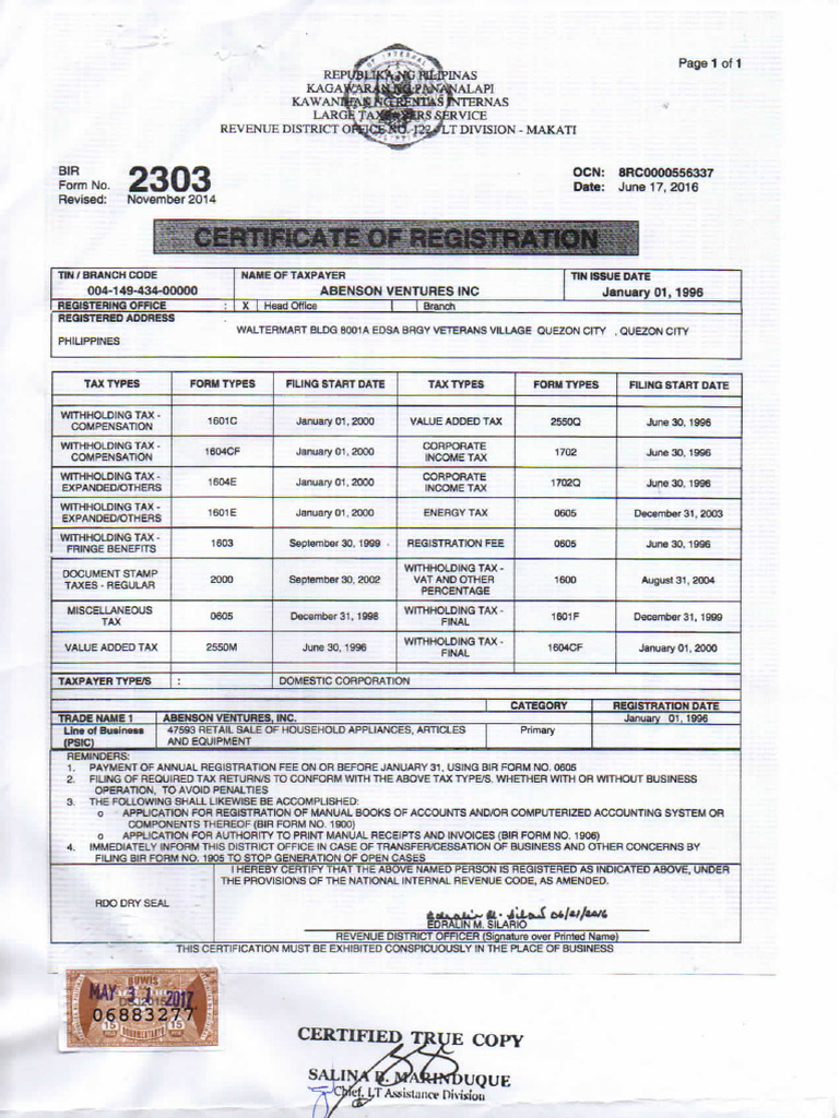 Abenson - Bir 2303 | PDF