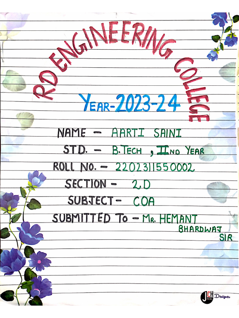 COA Project File-1 | PDF