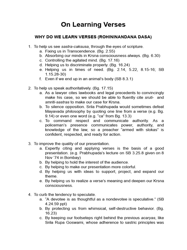 On Learning Verses A4 Format2 | PDF | Metre (Poetry) | Syllable