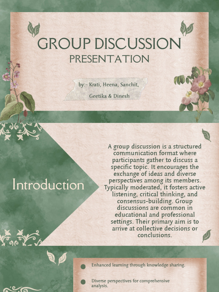 Group Discussion: Presentation | PDF