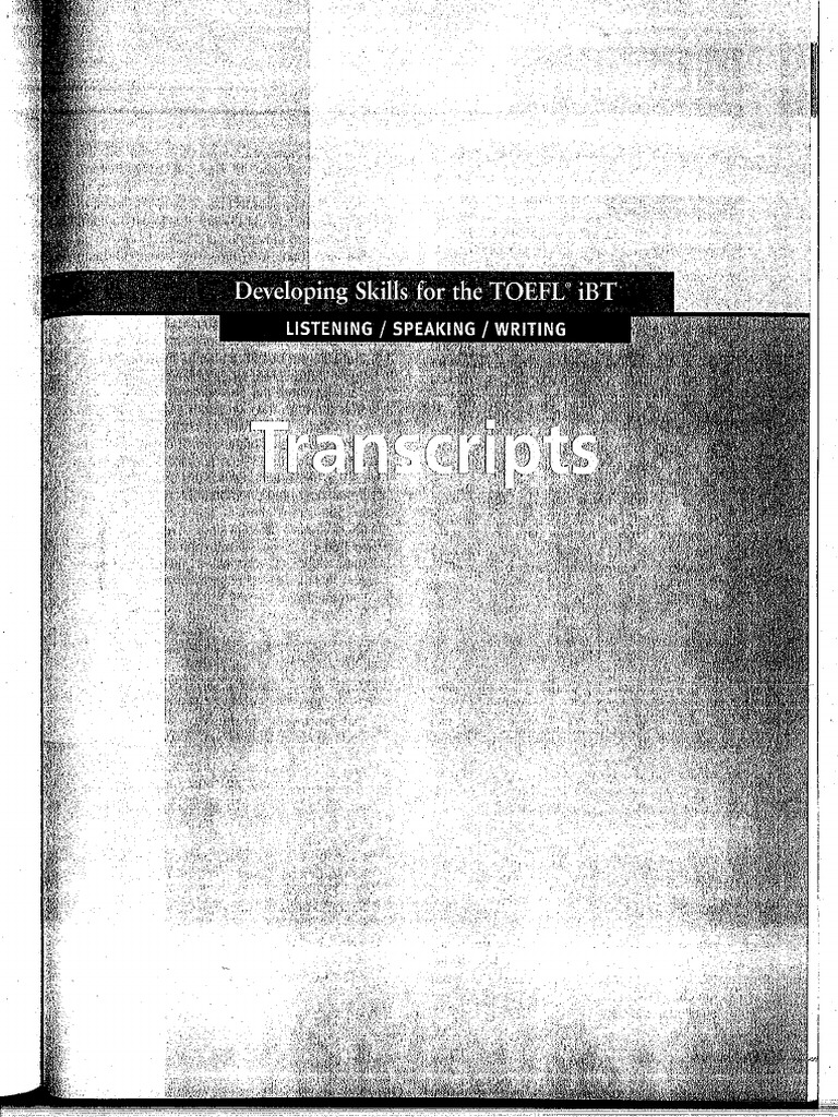 Developing TOEFL 2nd Transcript | PDF