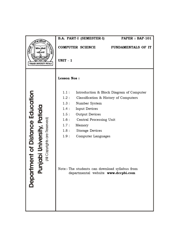 BA (Computer) S1U1E | PDF | Computer Data Storage | Bit