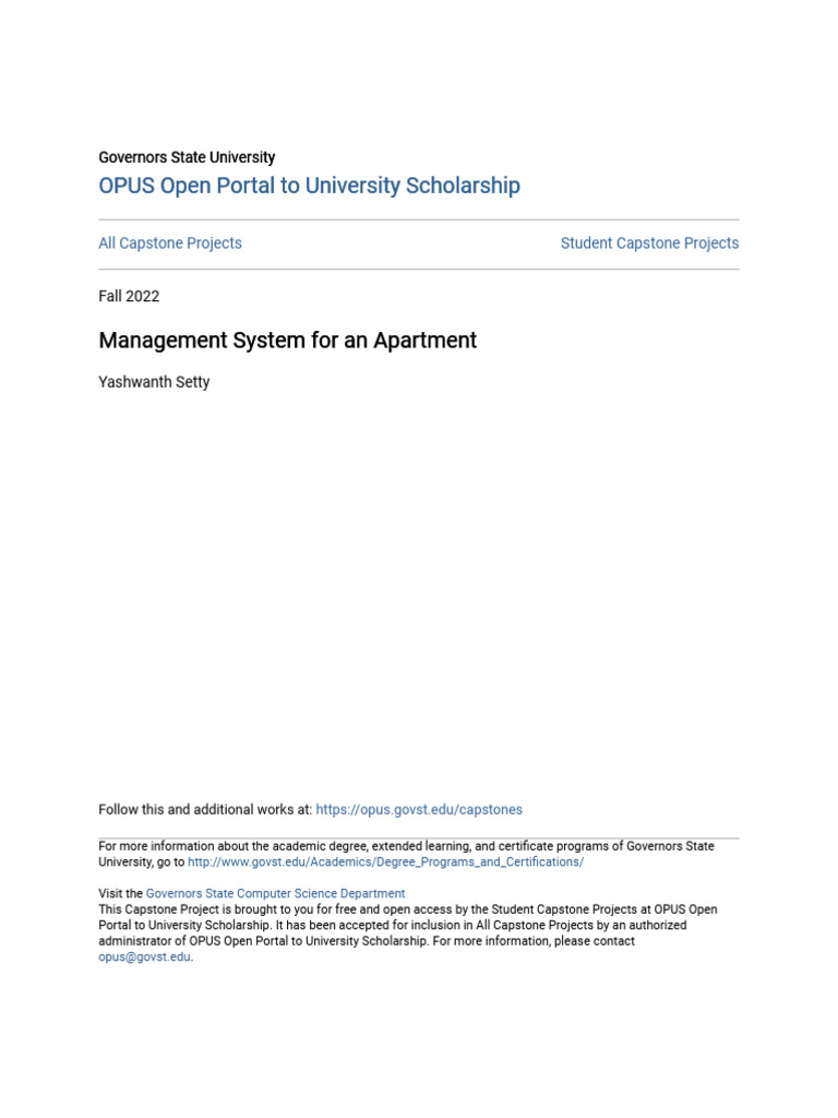 Management System For An Apartment | PDF | Databases | Renting