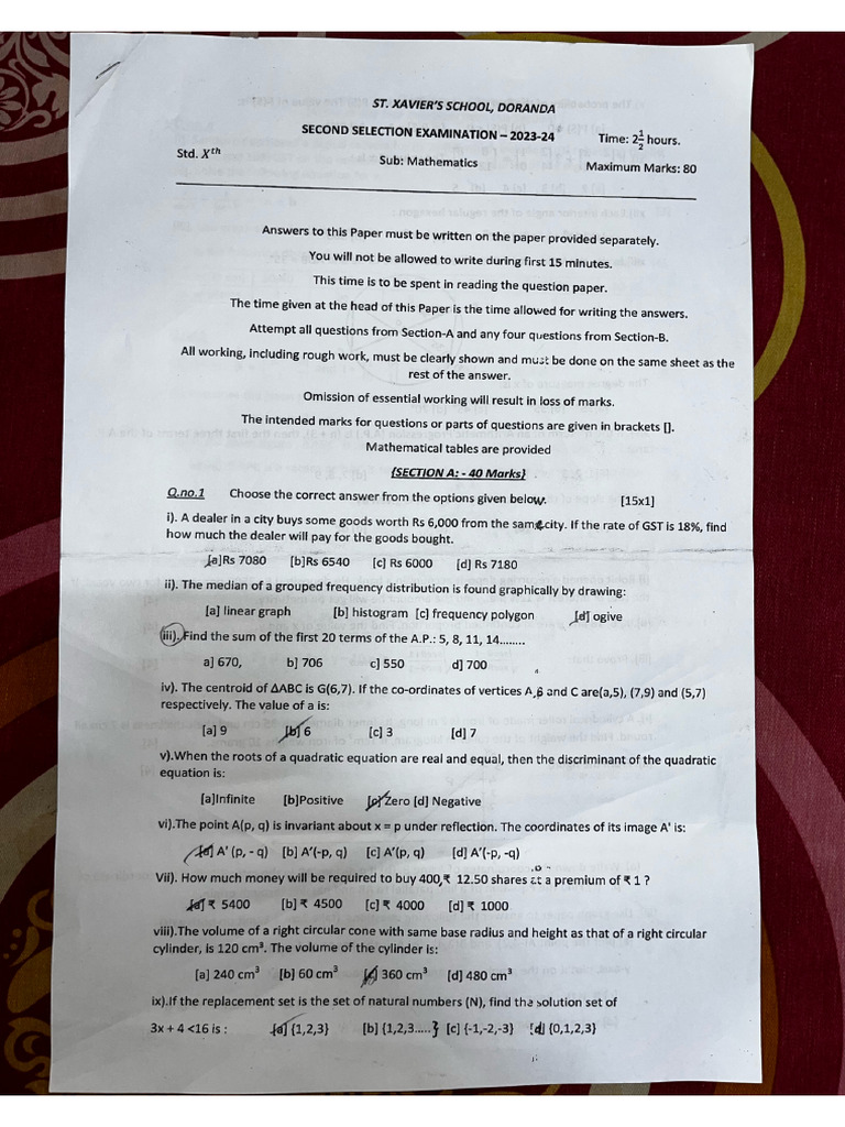 Xavier's Maths | PDF