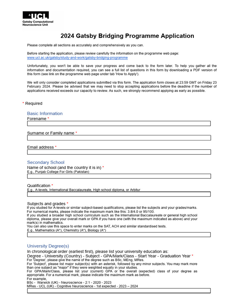 2024 Gatsby Bridging Programme Application Questions | PDF | Equations | Linear Algebra