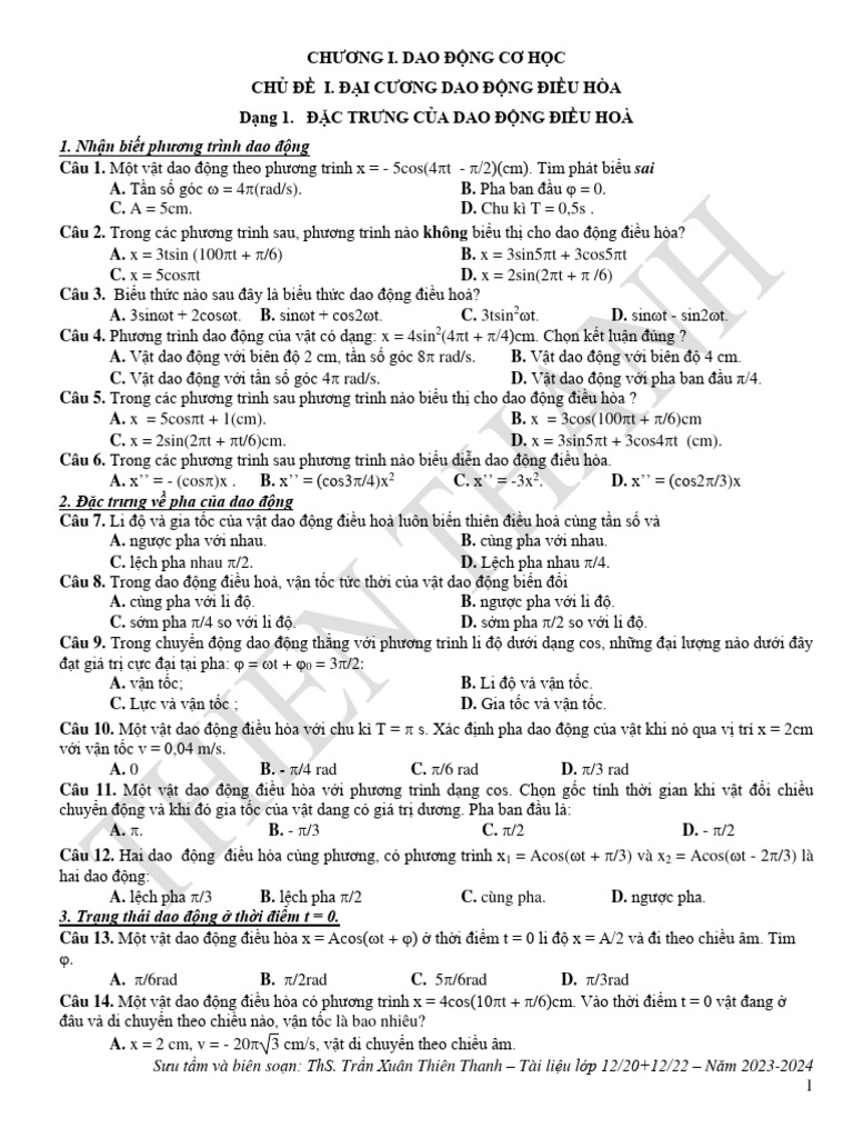 Dai Cuong Dao Dong Dieu Hoa Day Tren Lop | PDF