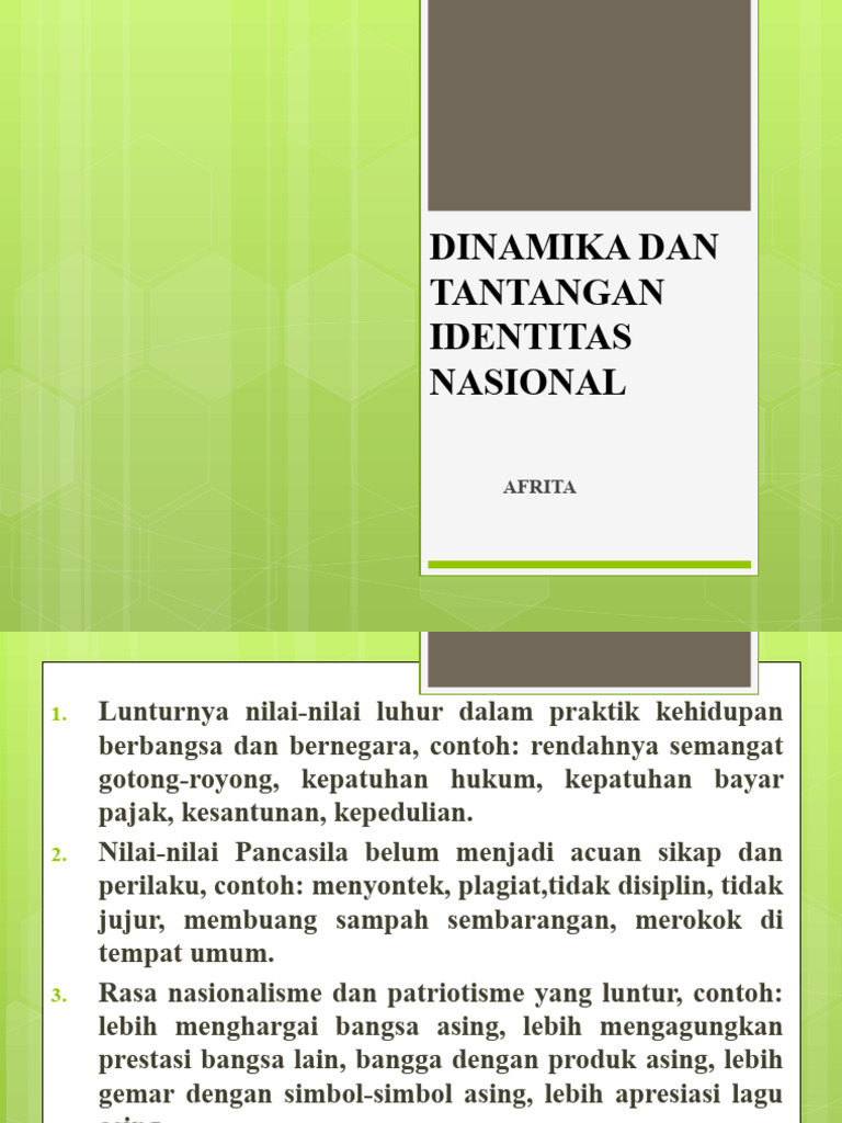Dinamika Dan Tantangan Identitas Nasional | PDF