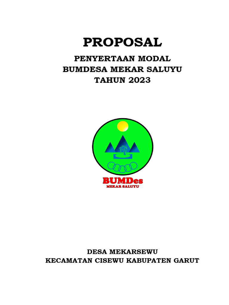 Proposal Bumdesa Mekar Saluyu 2023 | PDF | Pengelolaan Keuangan & Uang