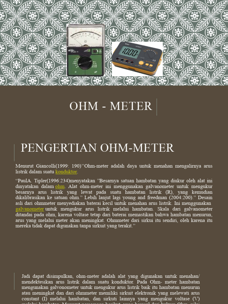 Panduan Lengkap Ohm-Meter dan Fungsinya | PDF | Sains & Matematika ...