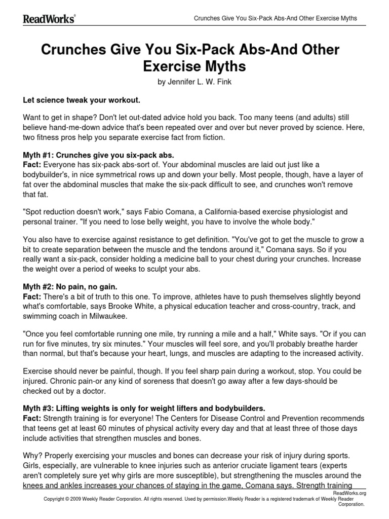 Exercise Myths | Download Free PDF | Strength Training | Weight Training