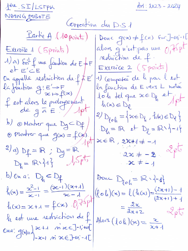Correction DS N°1 1ère SI | PDF