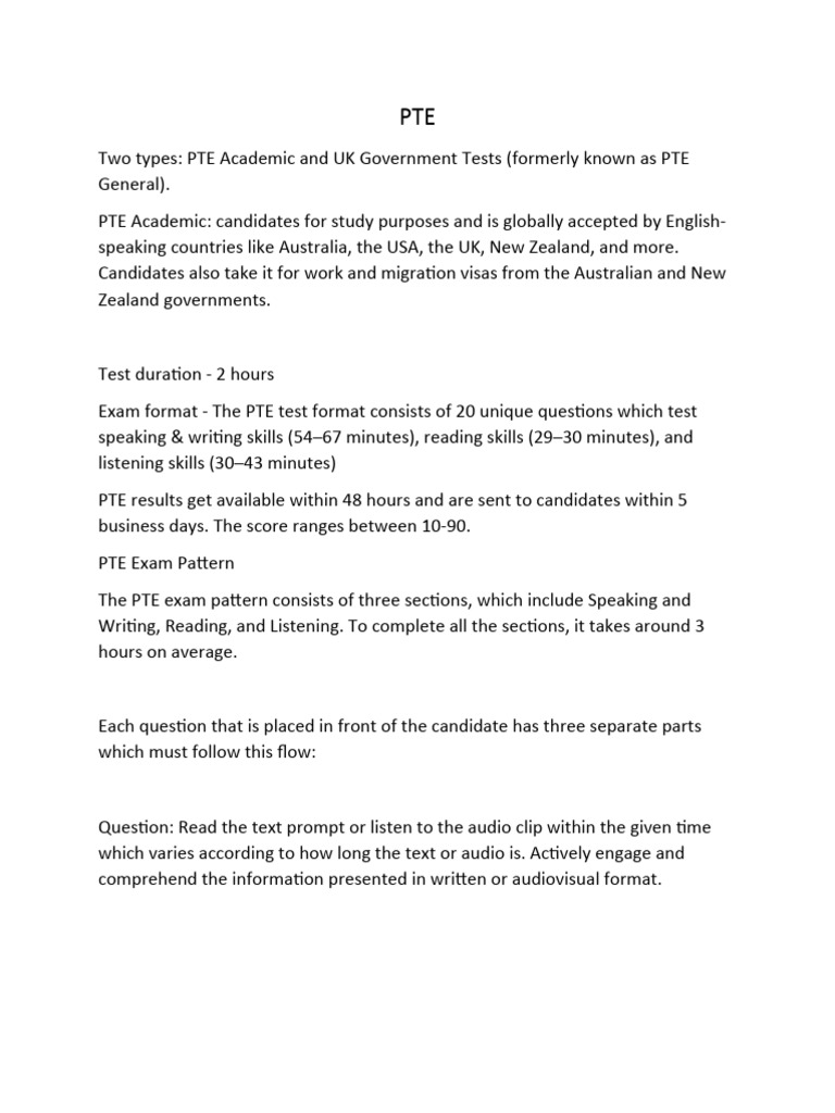 Everything About PTE | PDF | Multiple Choice | Student Assessment And Evaluation