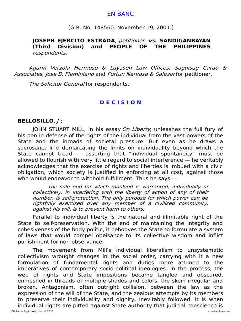 III.9 115760 2001 Estrada - v. - Sandiganbayan20230804 12 mxph7r | PDF ...