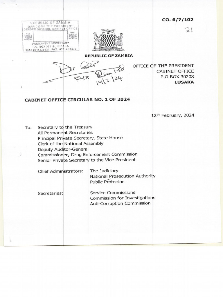 Cabinet Office Circular | PDF