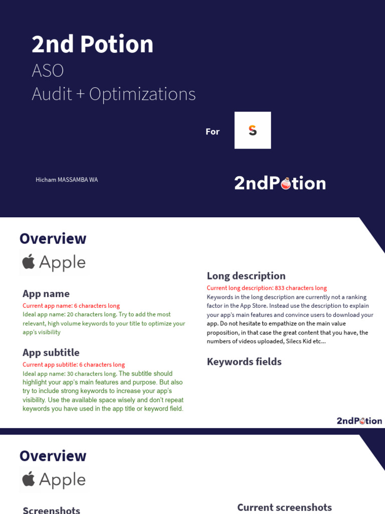 ASO - Quick Optimizations | PDF | Screenshot | Google Play