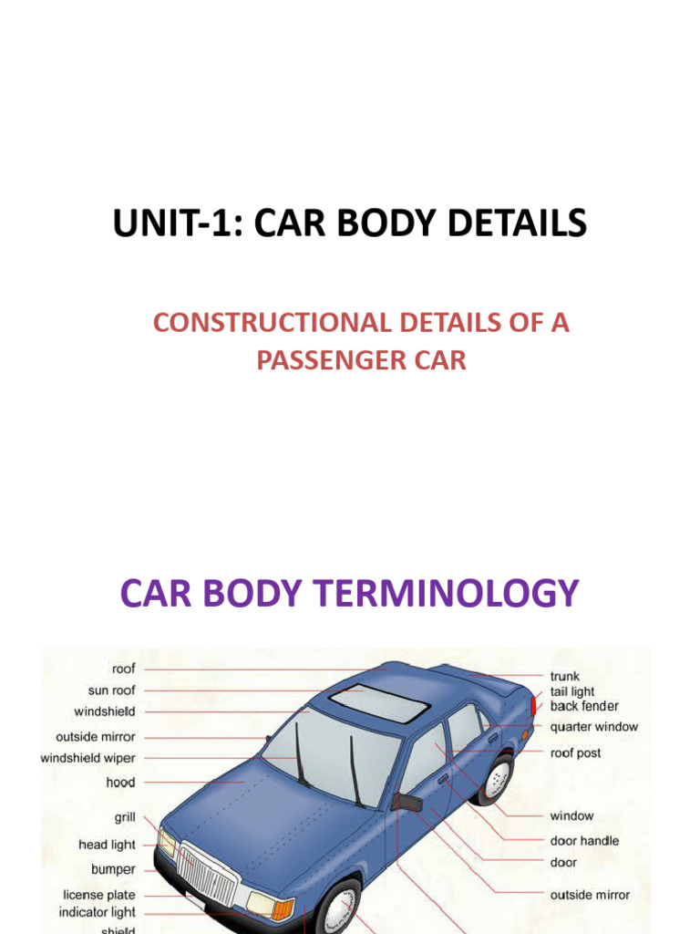 Constructional Details of A Passenger Car | PDF | Trunk (Car) | Transport
