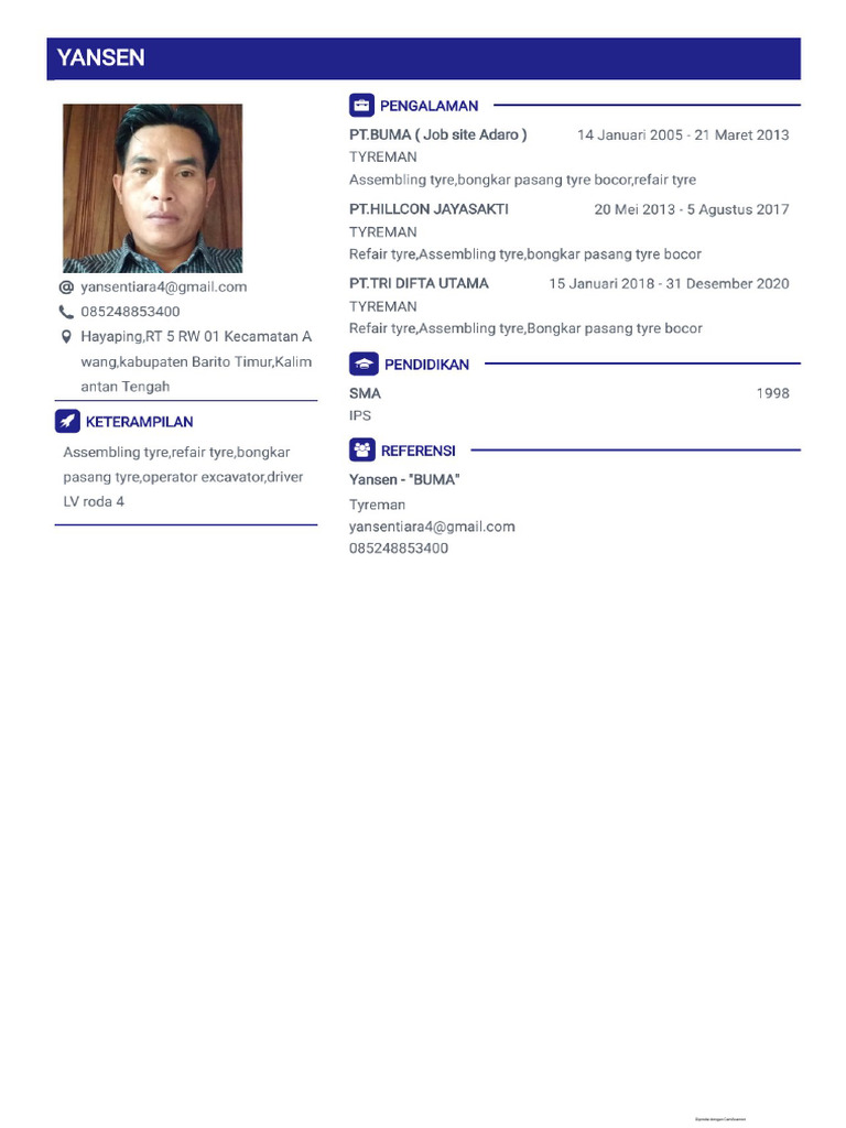 1 - CV Yansen | PDF