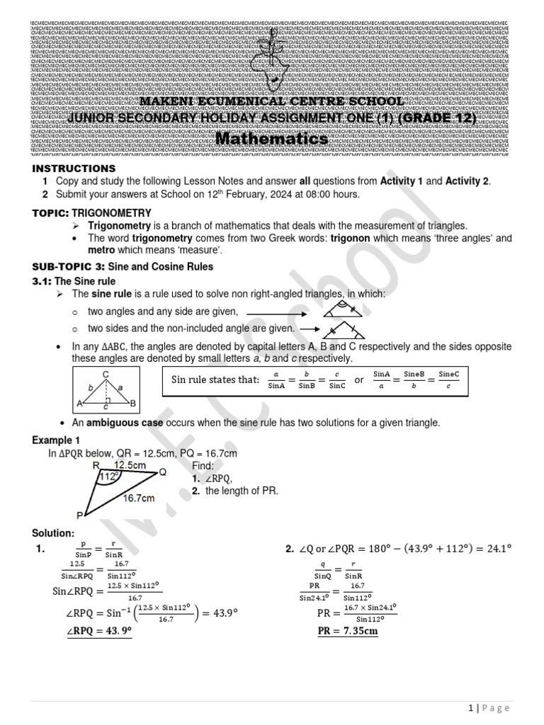 Grade 12 Assignment 1 | PDF | Teaching Methods & Materials | Science ...
