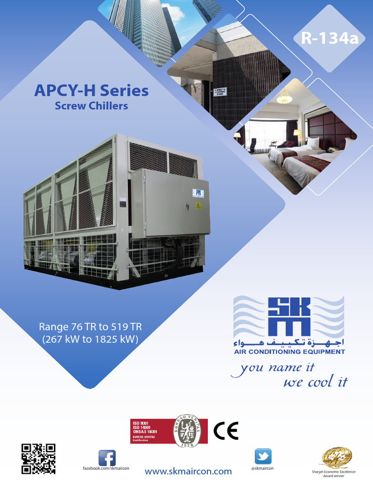 SKM APCY-H Series Screw Chillers Guide | PDF | Electric Motor | Switch