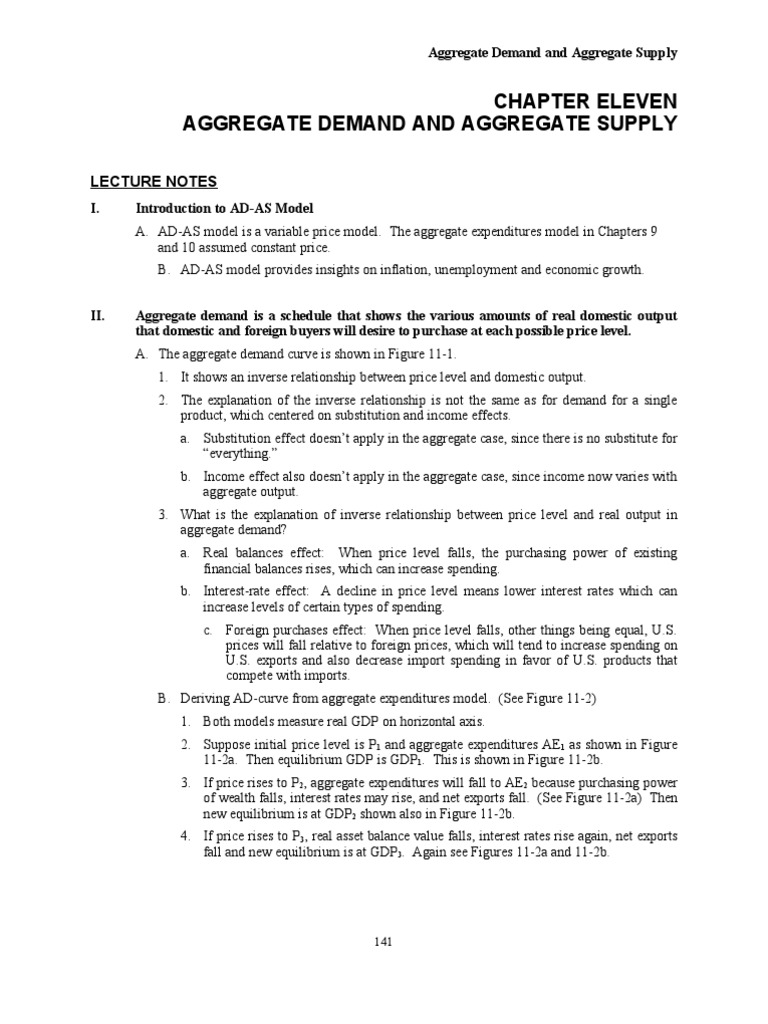 Chap 011 Notes | PDF | Aggregate Demand | Full Employment