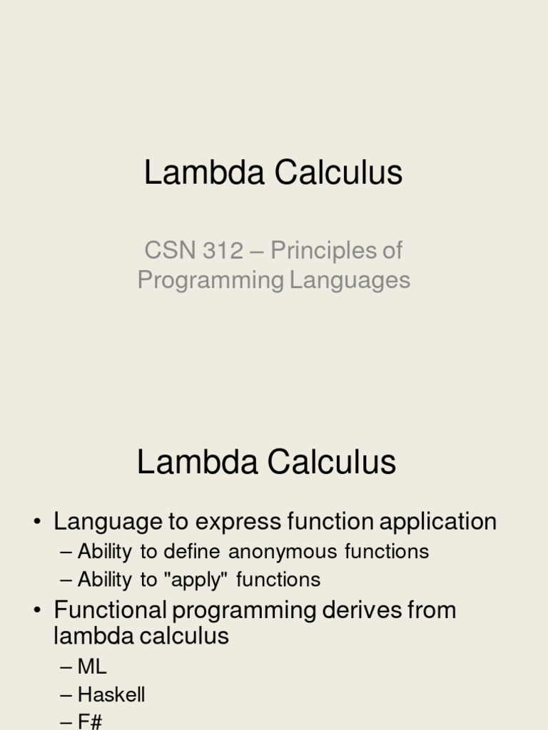 Lambda Calculus Pdf Parameter Computer Programming Anonymous Function 
