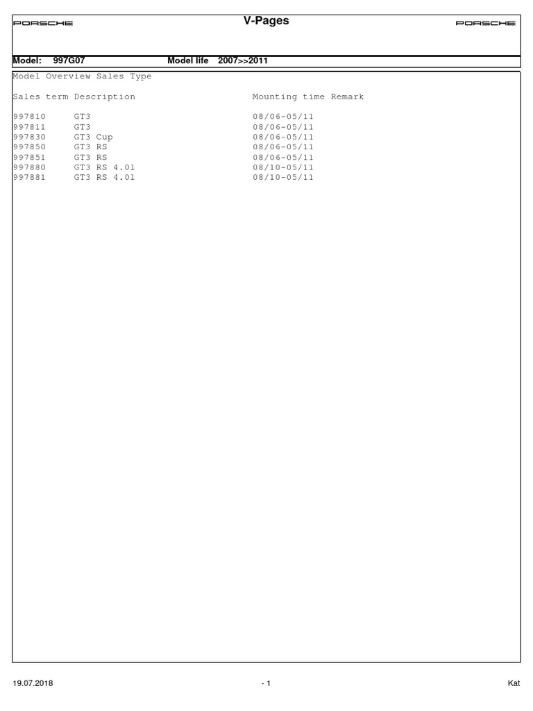 911 GT3 (997), 2007-2011 | PDF | Vehicles | Motor Vehicle