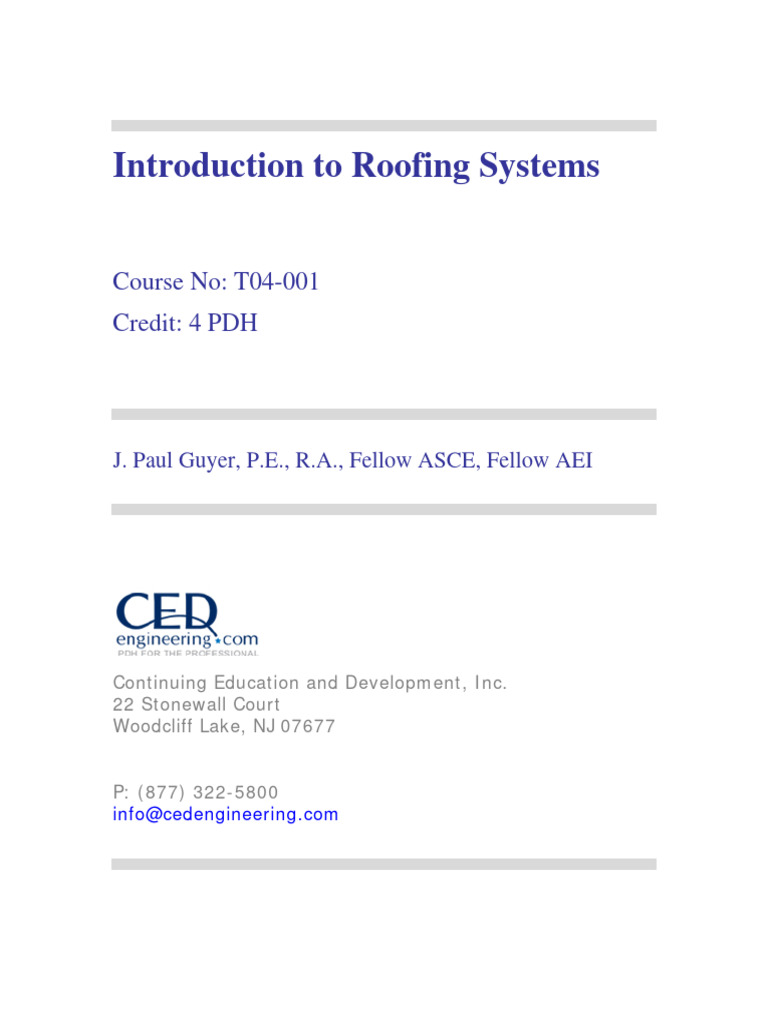 An Introduction to Roofing Systems R1 | PDF