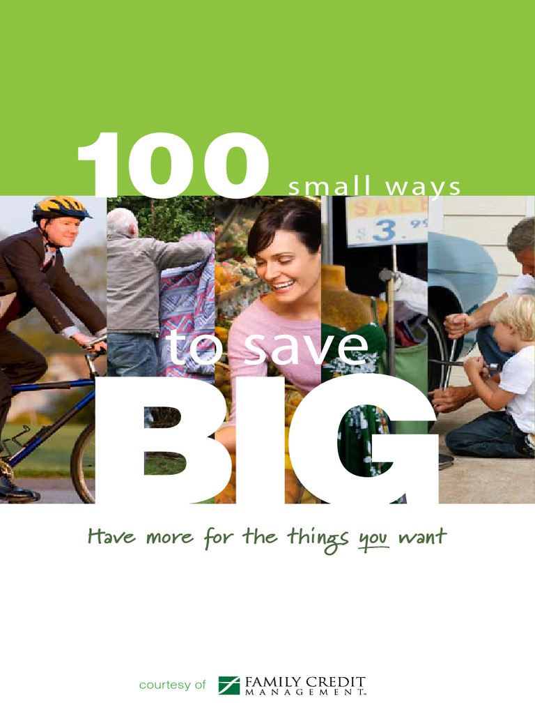 100 Small Ways To Save Big | PDF | Vehicle Insurance | Grocery Store