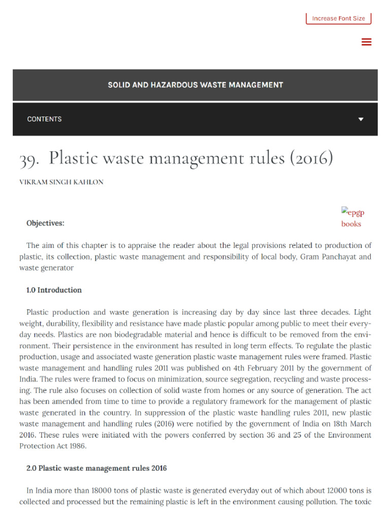 Plastic Waste Rules | PDF