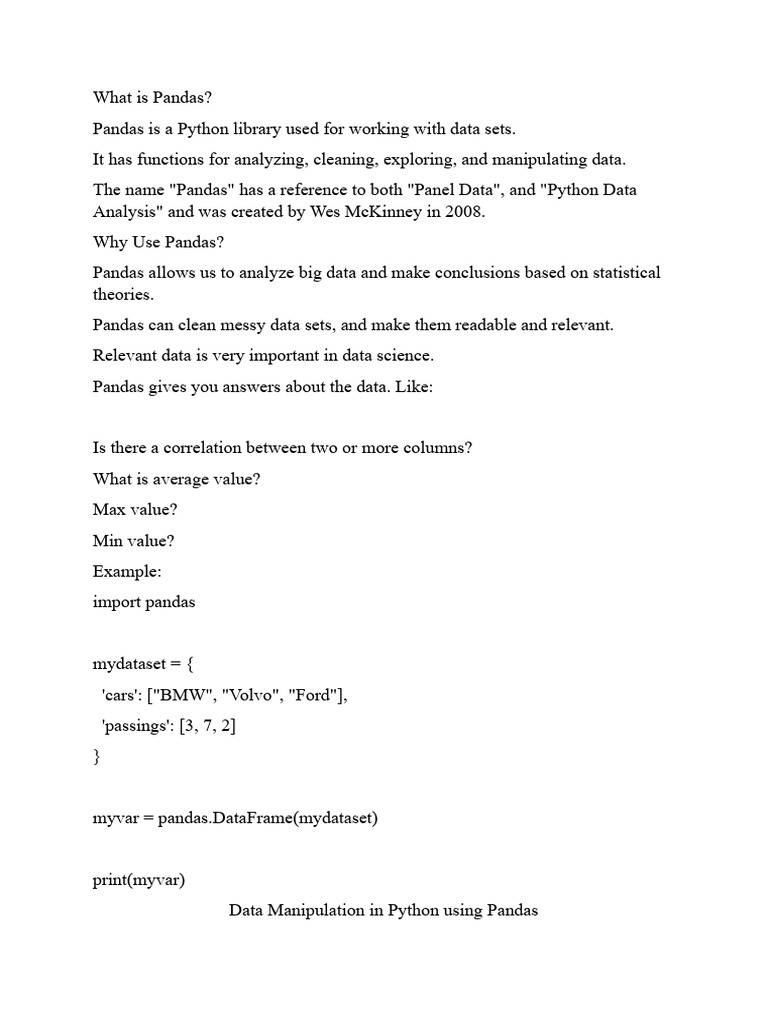 Unit 4 Pandas | PDF | Quartile | Mean