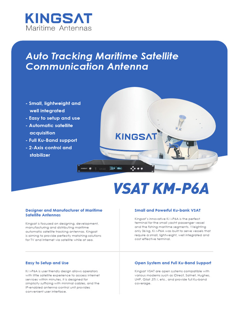 Kingsat KM-P6A Maritime Satellite Antenna | PDF | Very Small Aperture ...