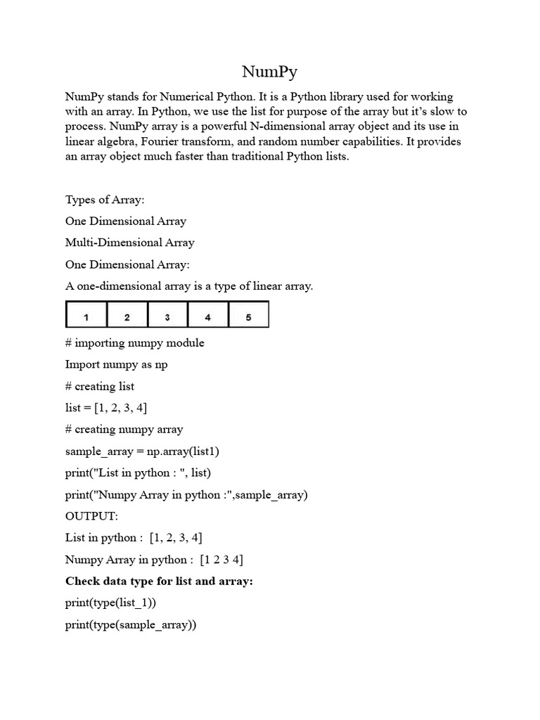 Unit 4 Numpy Pdf Computer Programming Computing
