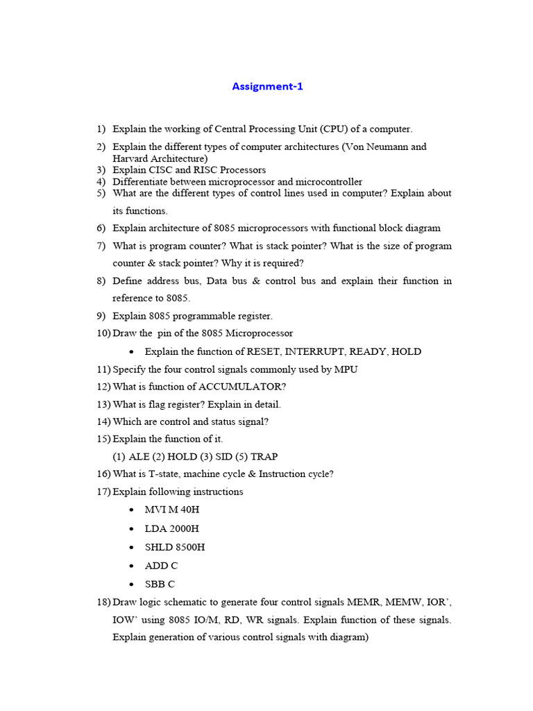 CPU Architecture and 8085 Microprocessor Guide | PDF | Computers